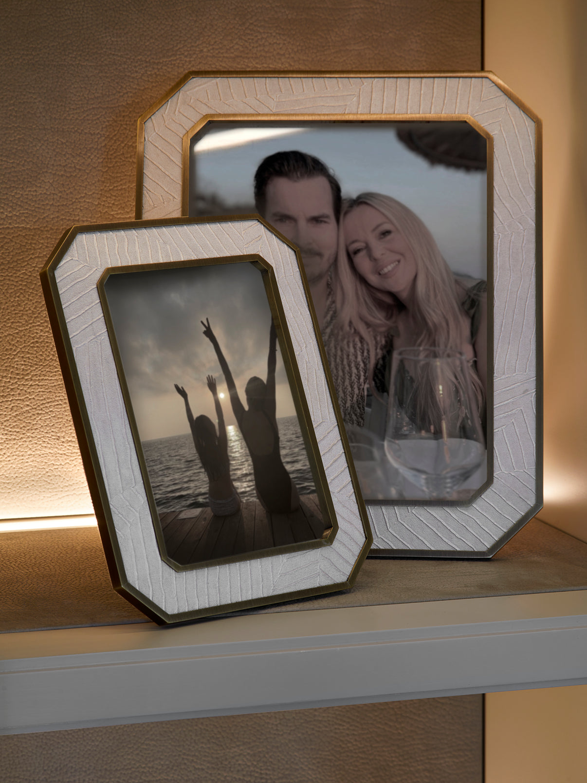 Elemental Luxury Photo Frame, Large - Ivory - Laura Hammett Luxury ...