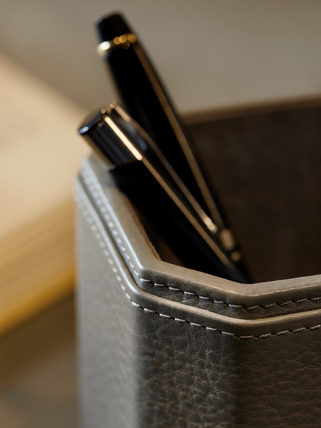 Adler Luxury Leather Pen Pot - Designer Home Office Accessories – Laura ...