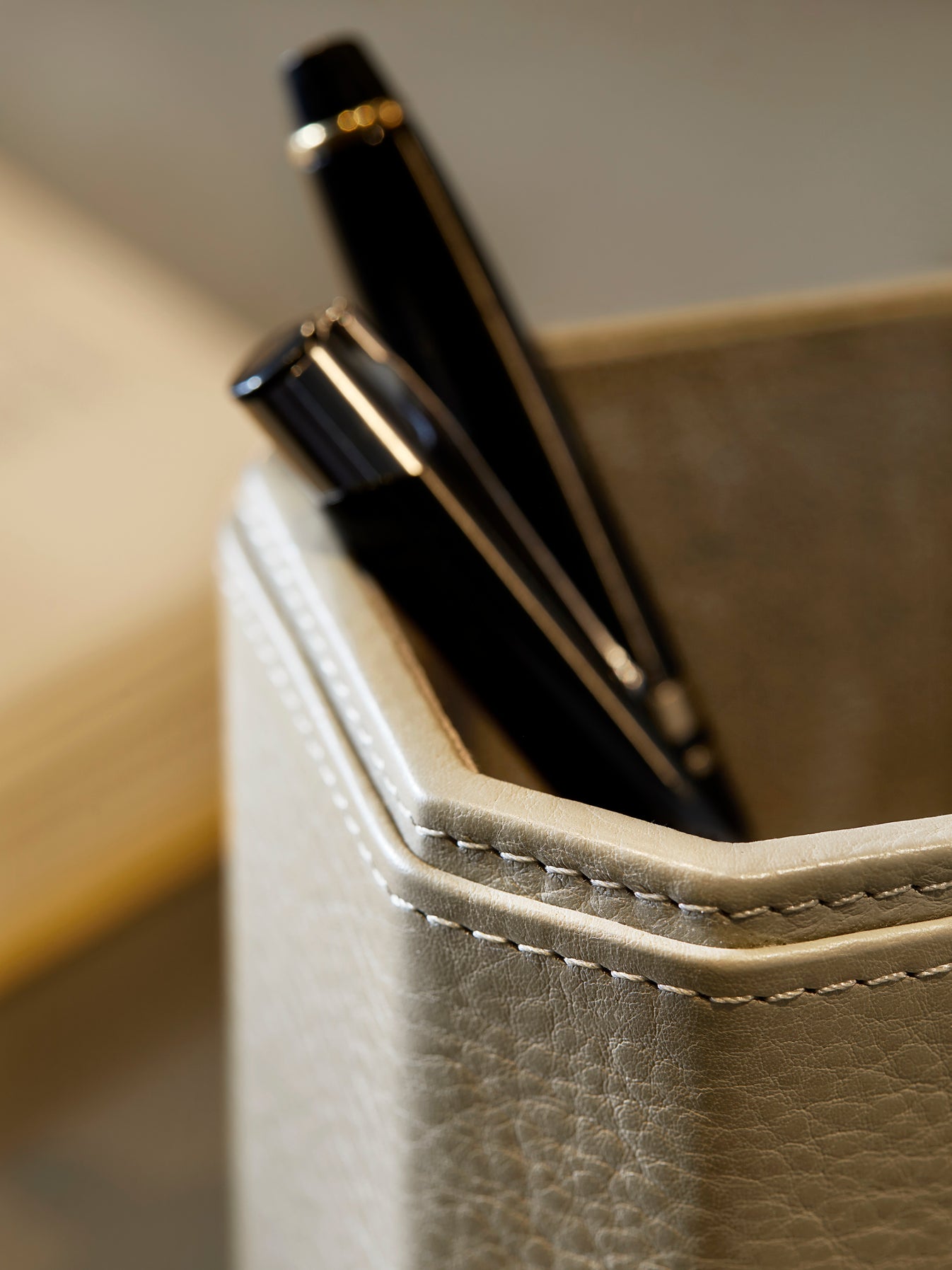 Adler Luxury Leather Pen Pot - Designer Home Office Accessories – Laura ...
