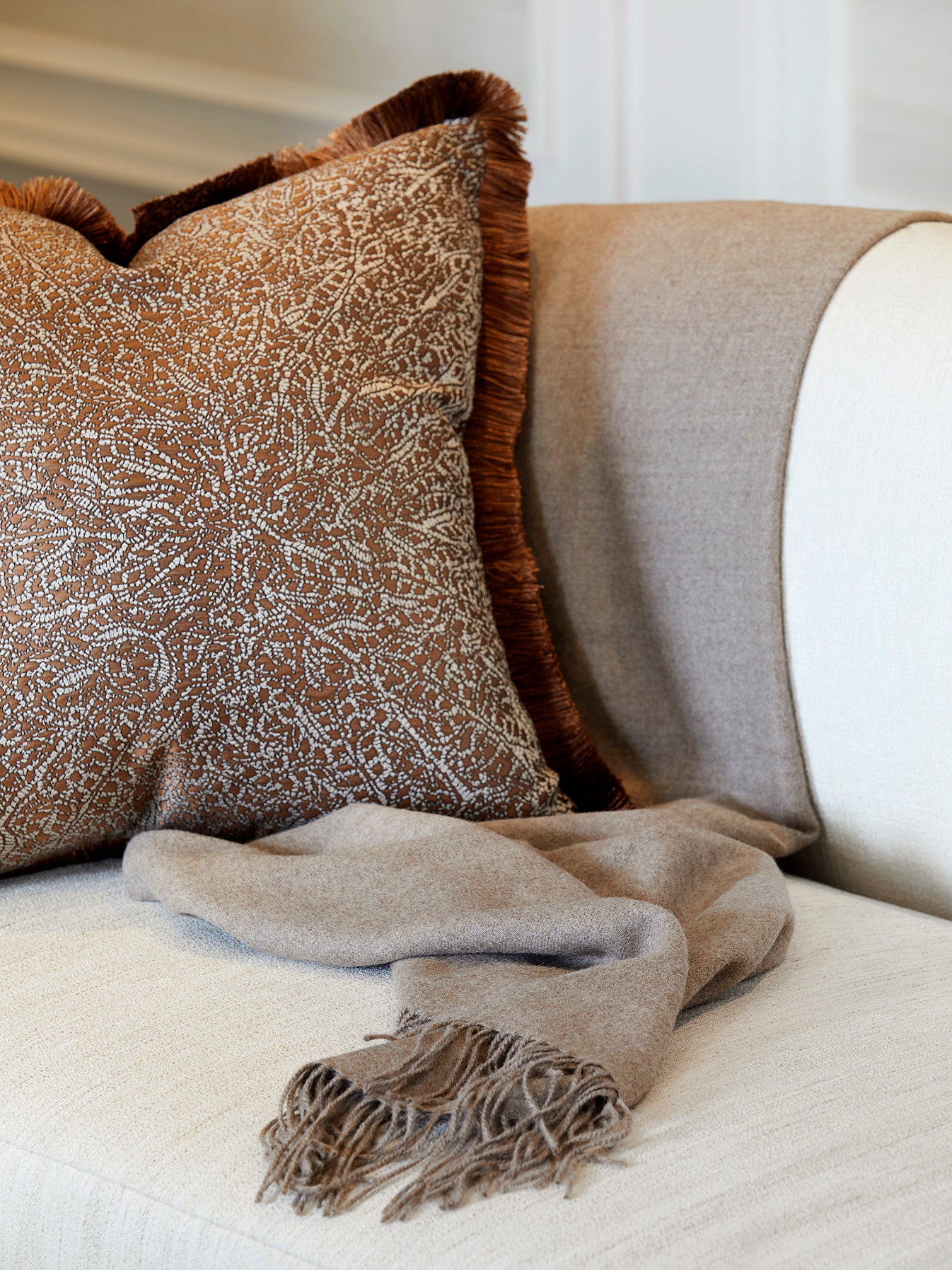 Bryant Alpaca Wool Throw Taupe - Laura Hammett Living Luxury Homewares