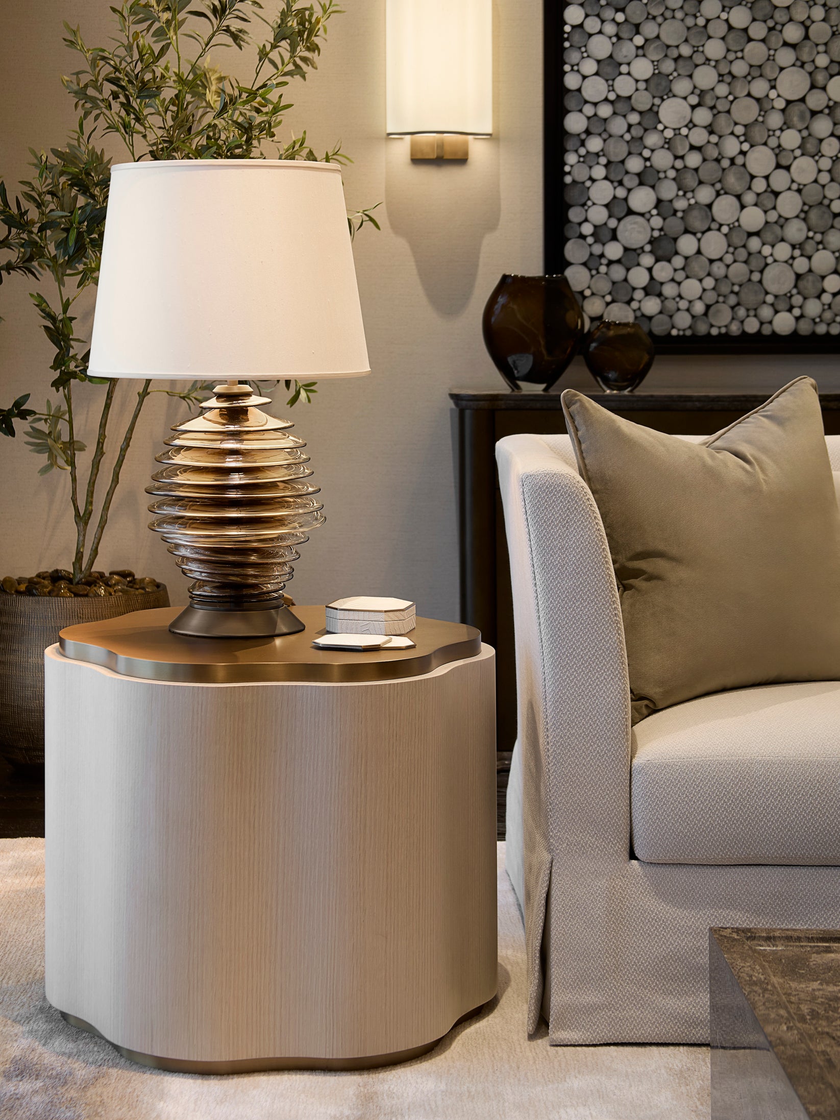 Faris Side Table - Light – Laura Hammett Living