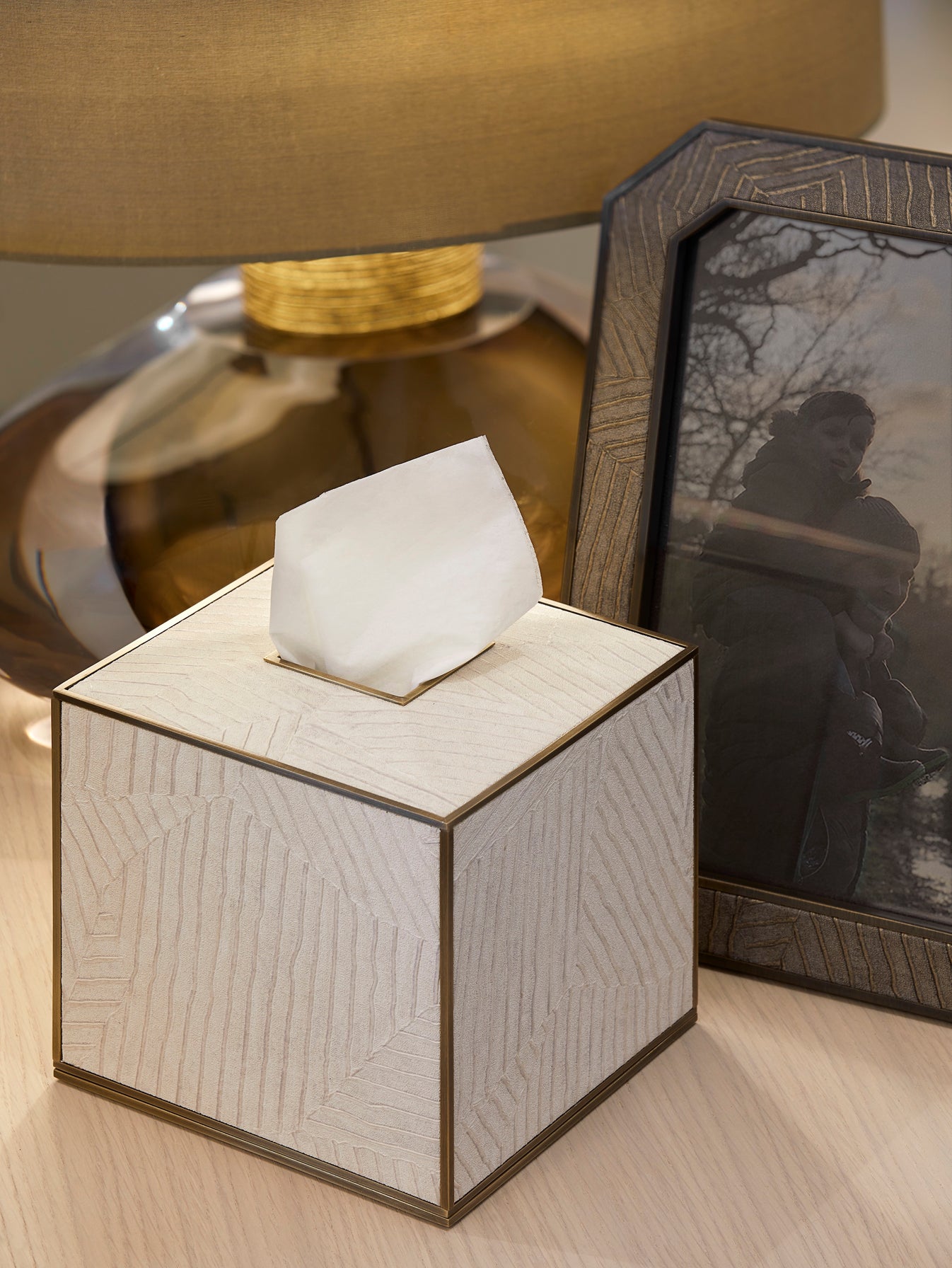 Elemental Tissue Box Square - Ivory - Laura Hammett Luxury Homewares ...