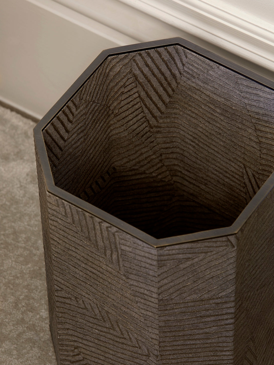 Elemental Waste Paper Bin - Bronze - Laura Hammett Luxury Homewares ...