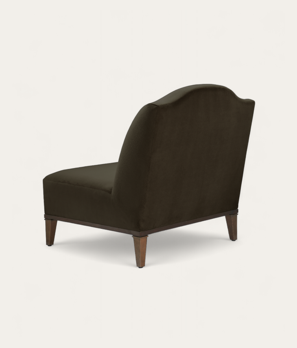 Laura Hammett Living - Milton Luxury Slipper Chair in Dark Moss