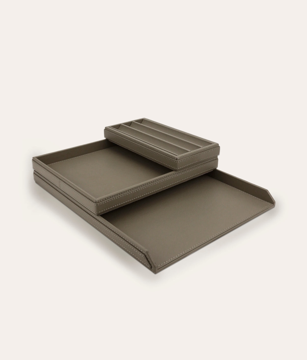 Adler Leather Stacking Desk Trays - Luxury Home Office Accessories ...
